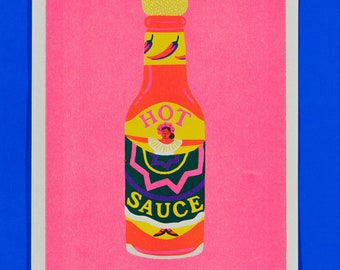 Hot Sauce Print Hot Sauce Art Hot Sauce Gift Hot Sauce - Etsy