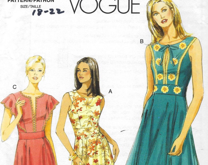 Vogue 8234 Dress, Shaped Hemline Sewing Pattern - Etsy