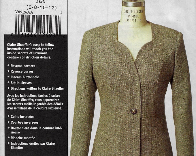 Jacket by Claire Shaeffer - Vogue 8519 - Uncut Pattern - Etsy