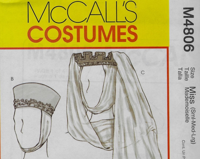 Mccall's 4806 Hats Medieval & Renaissance Sewing Pattern - Etsy