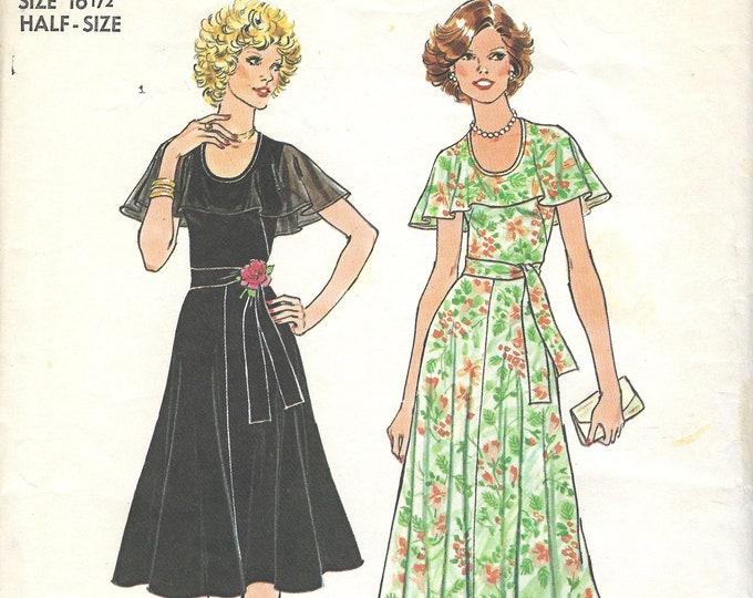 Simplicity 7383 Dress, Flared Cape Collar Sewing Pattern - Etsy