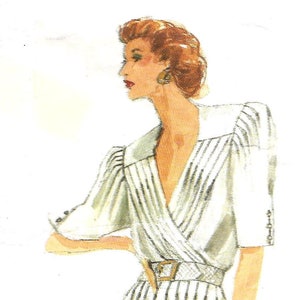 Dress, Tucks, Wrap Front by Emanuel Ungaro - Vogue 1799 - Uncut Sewing ...