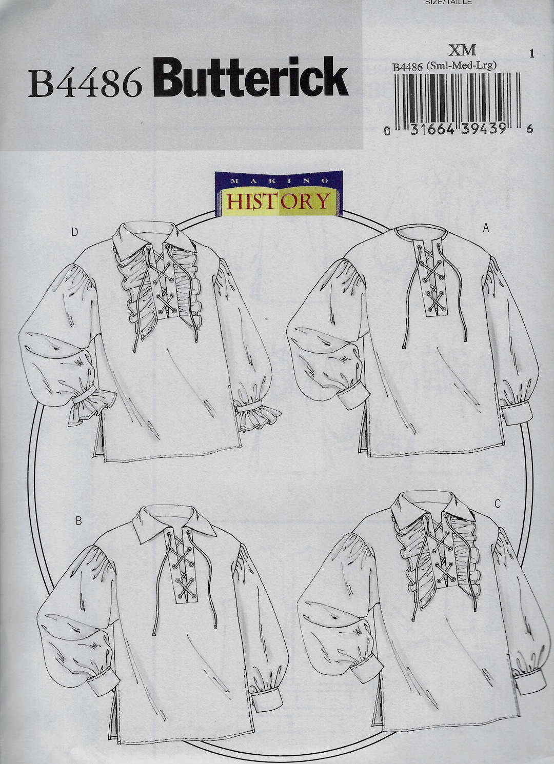 Renaissance Shirt - Butterick 4486 - Uncut Pattern - Etsy