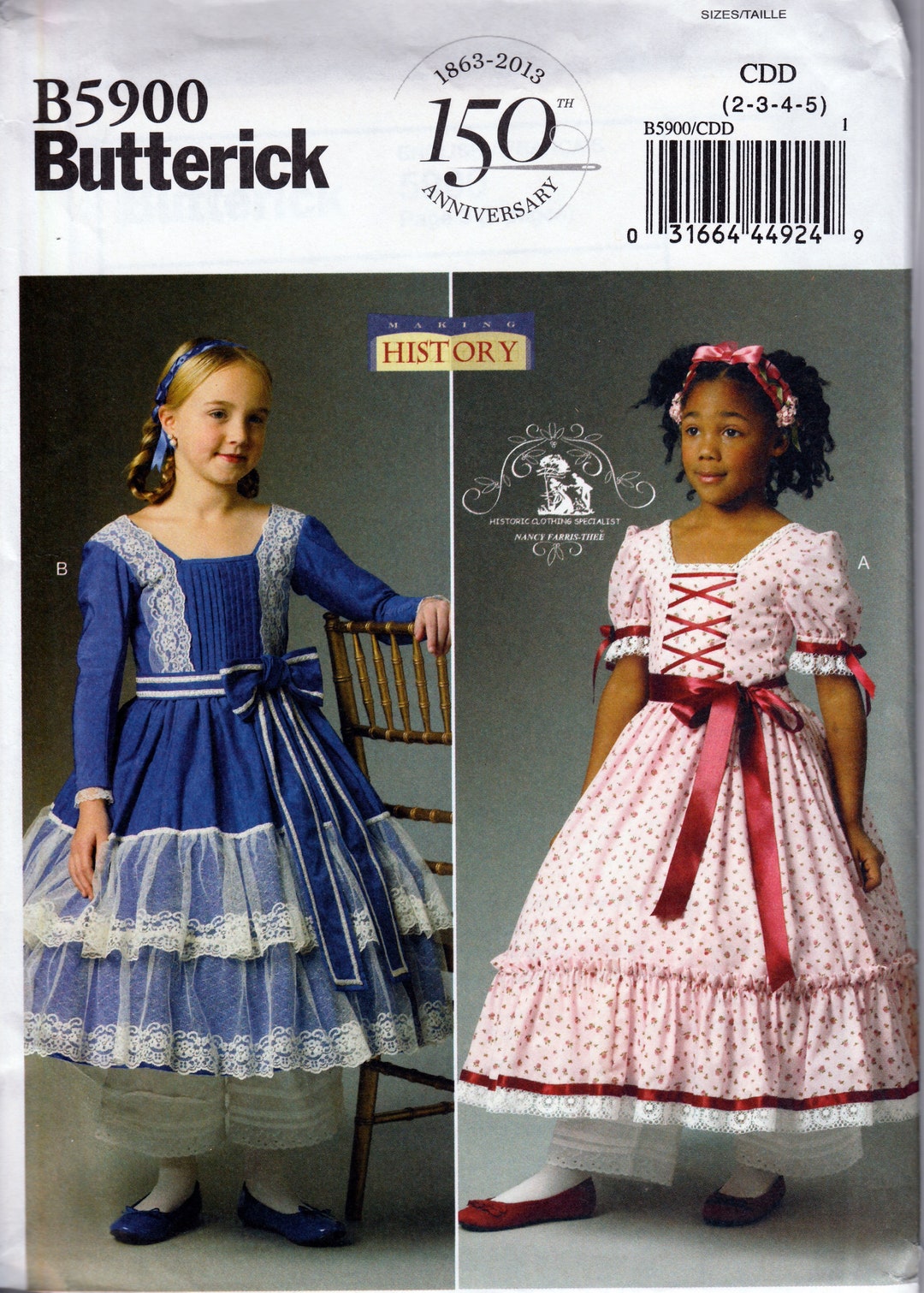 Nancy Farris Thee Civil War Era Girls' Dresses Butterick 5900 Sewing ...