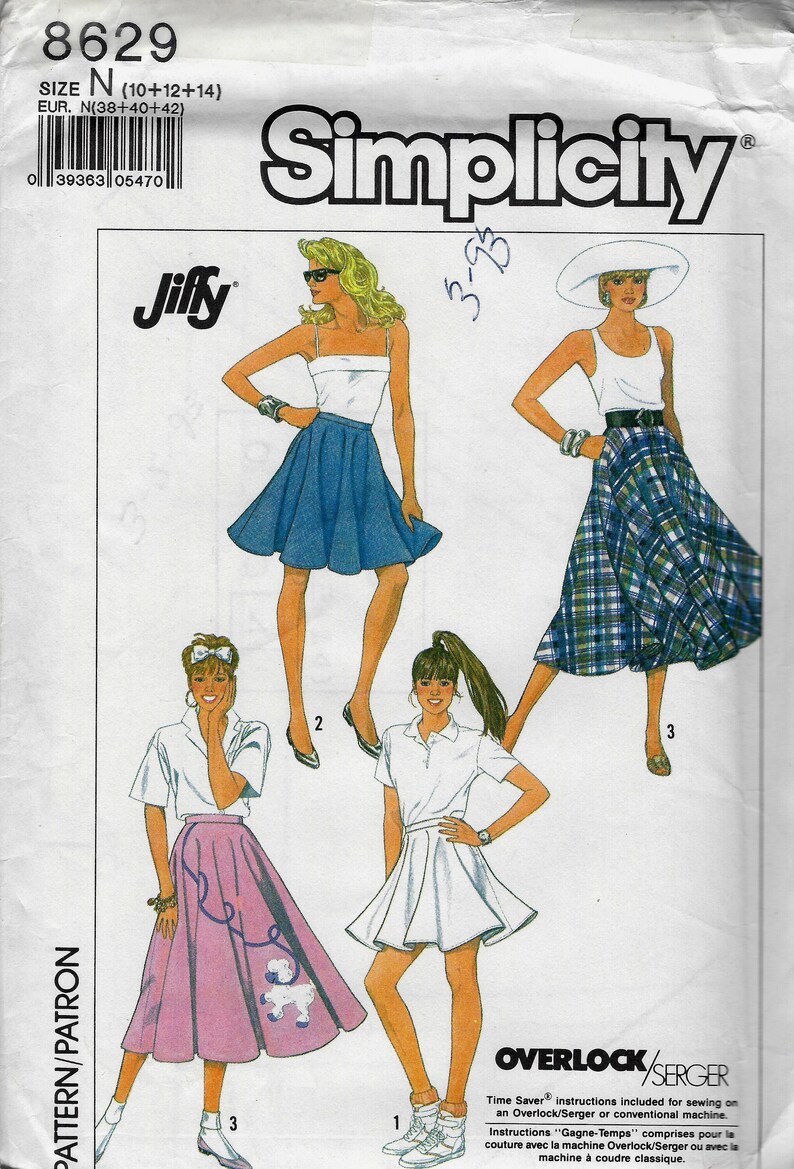 Circle Skirt - Simplicity 8629 - Uncut Pattern - Etsy