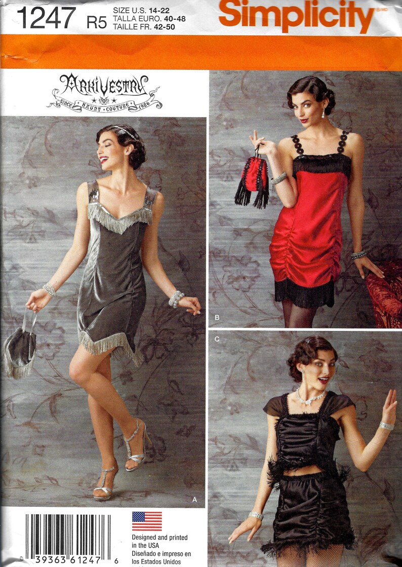 Flapper Costumes - Simplicity 1247 - Uncut Pattern - Etsy
