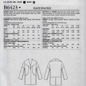 Butterick 6423 Coats by Lisette Sewing Pattern - Etsy