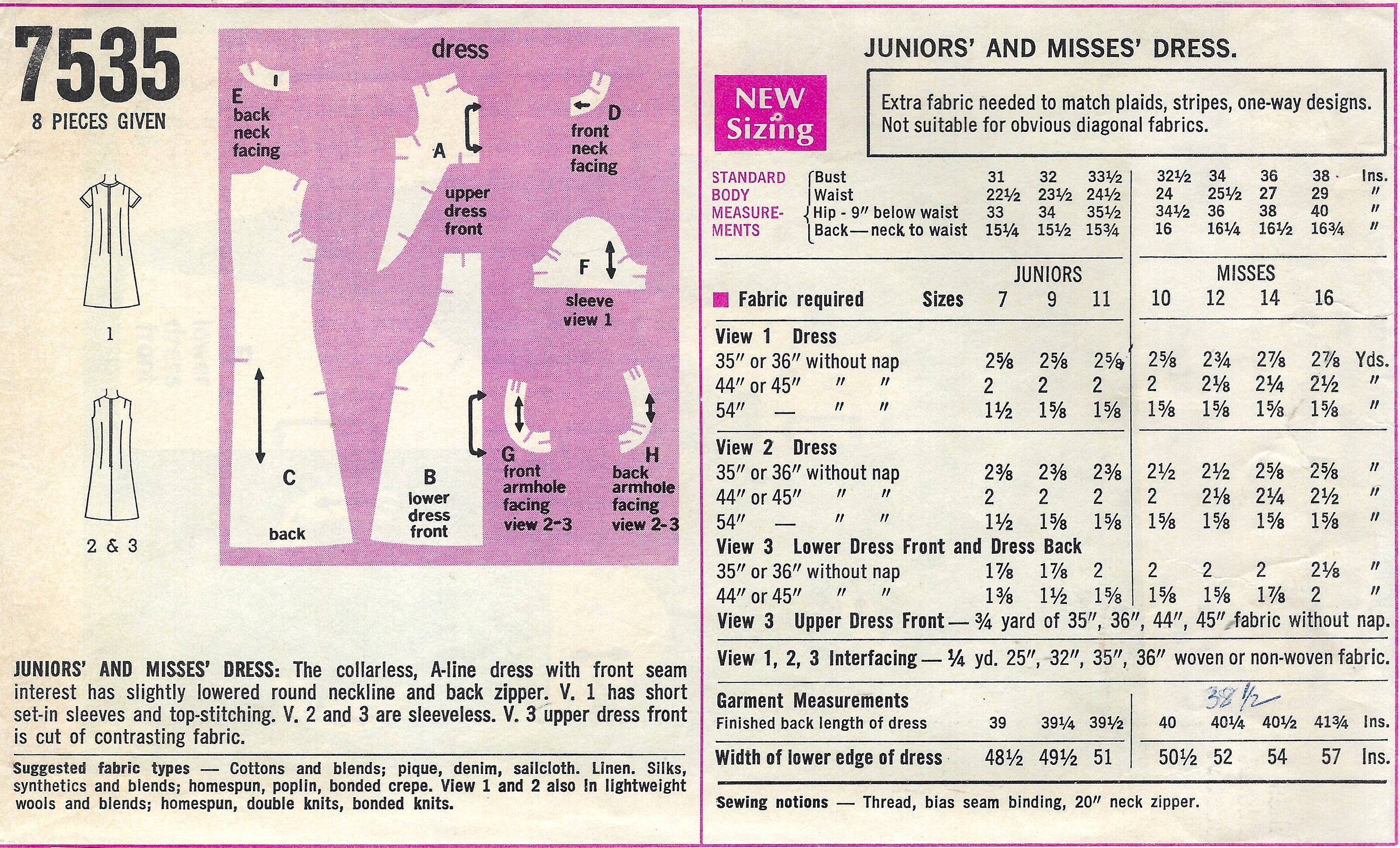 Dresses, Seam Detail Simplicity 7535 Cut Complete Sewing Pattern - Etsy