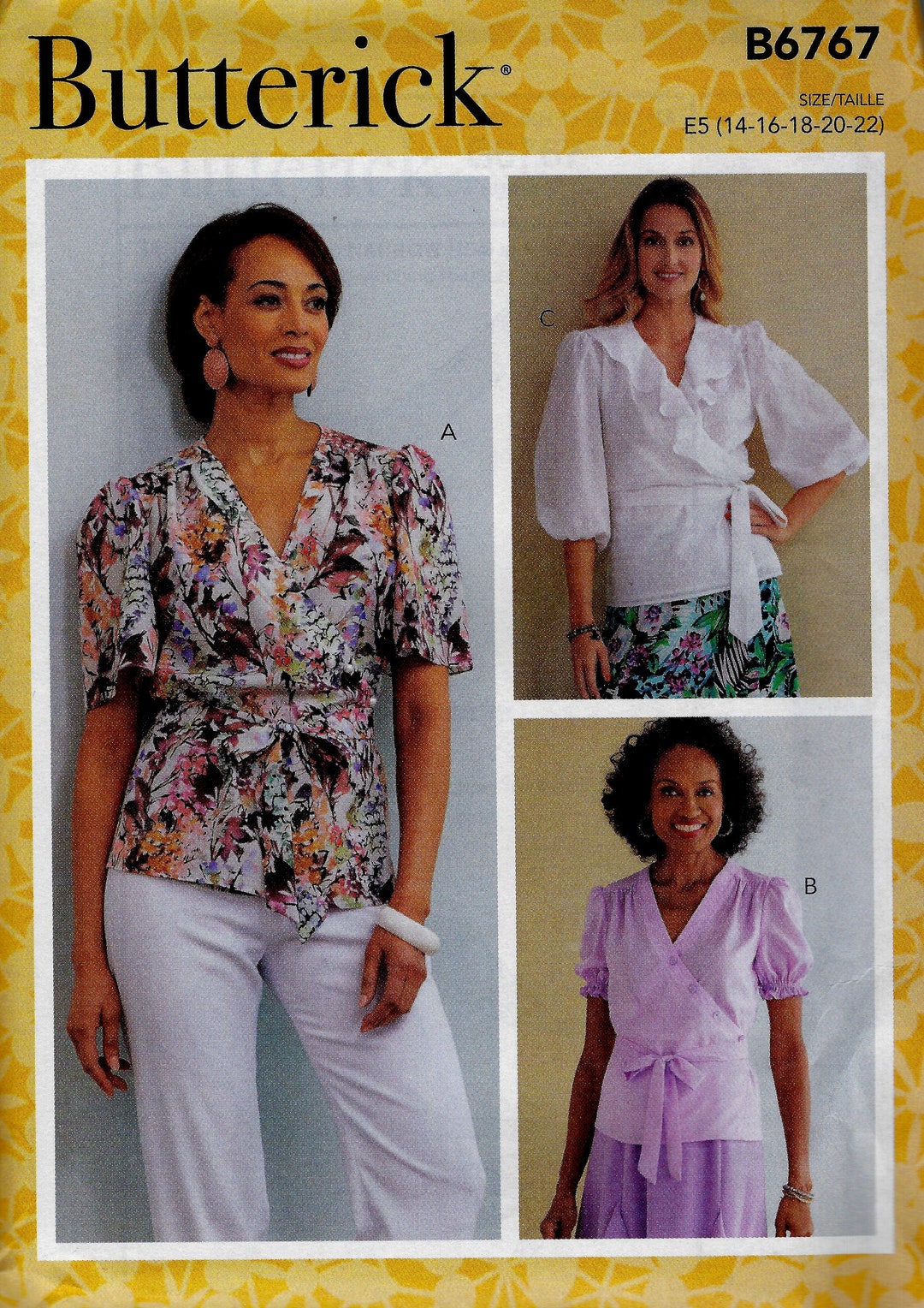 Wrap Top Set - Butterick 6767 - Uncut Pattern - Etsy