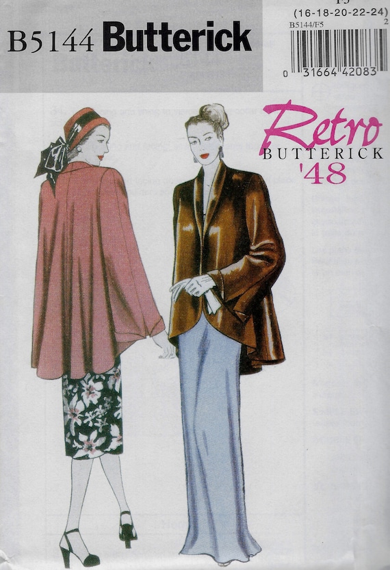 Retro 1948 Coat Reprint Butterick 5144 Uncut Pattern - Etsy