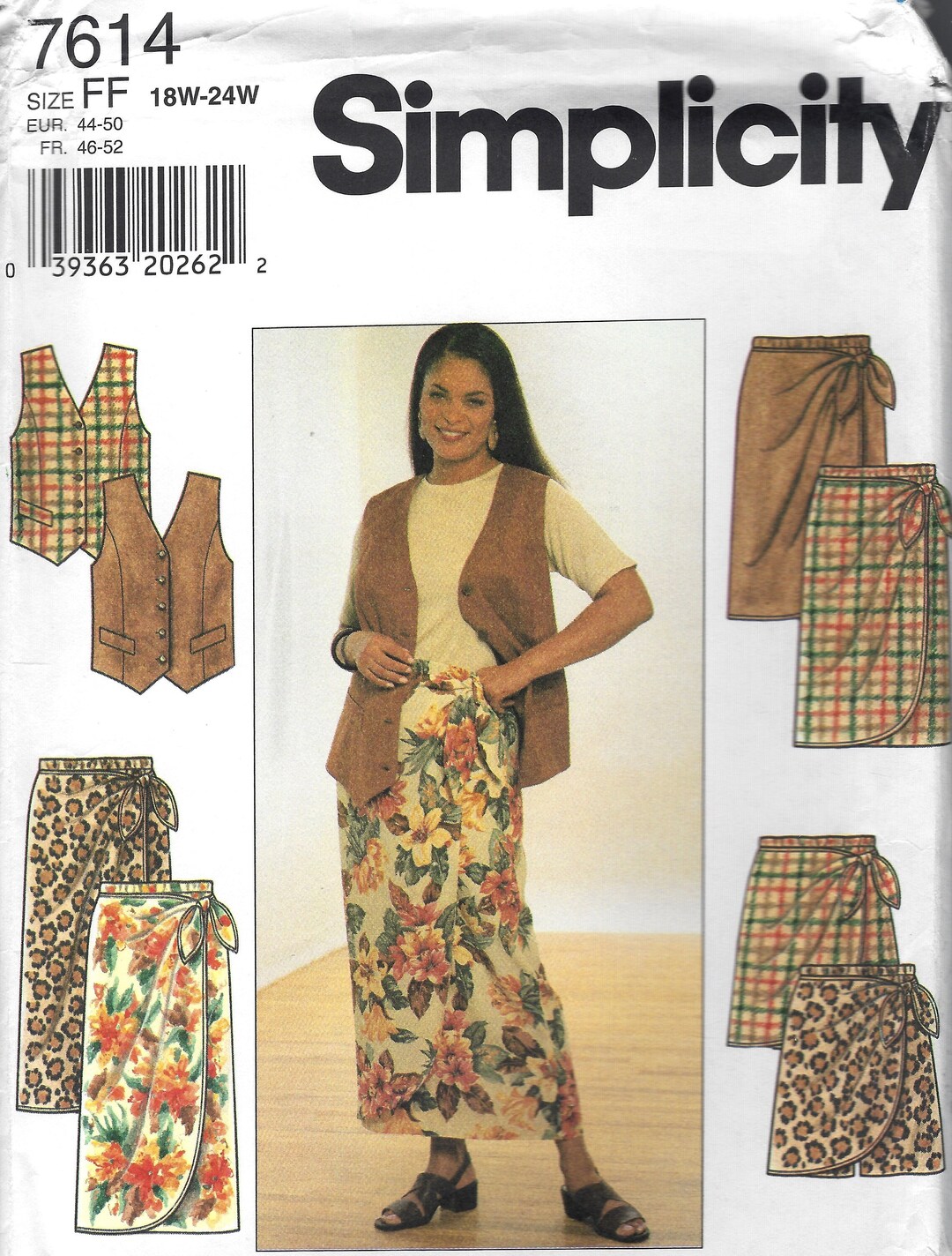 Simplicity 7614 Vest, Skirt & Shorts Sewing Pattern - Etsy