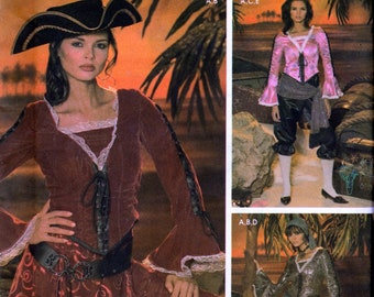 2000s Simplicity 4914 UNCUT Sewing Pattern Misses Pirate Costume Size 6 ...
