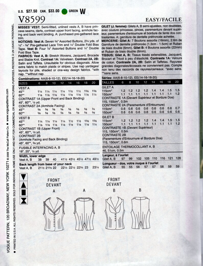 Vests by Marcy Tilton - Wearable Art Vogue Pattern 8599 Uncut Pattern ...