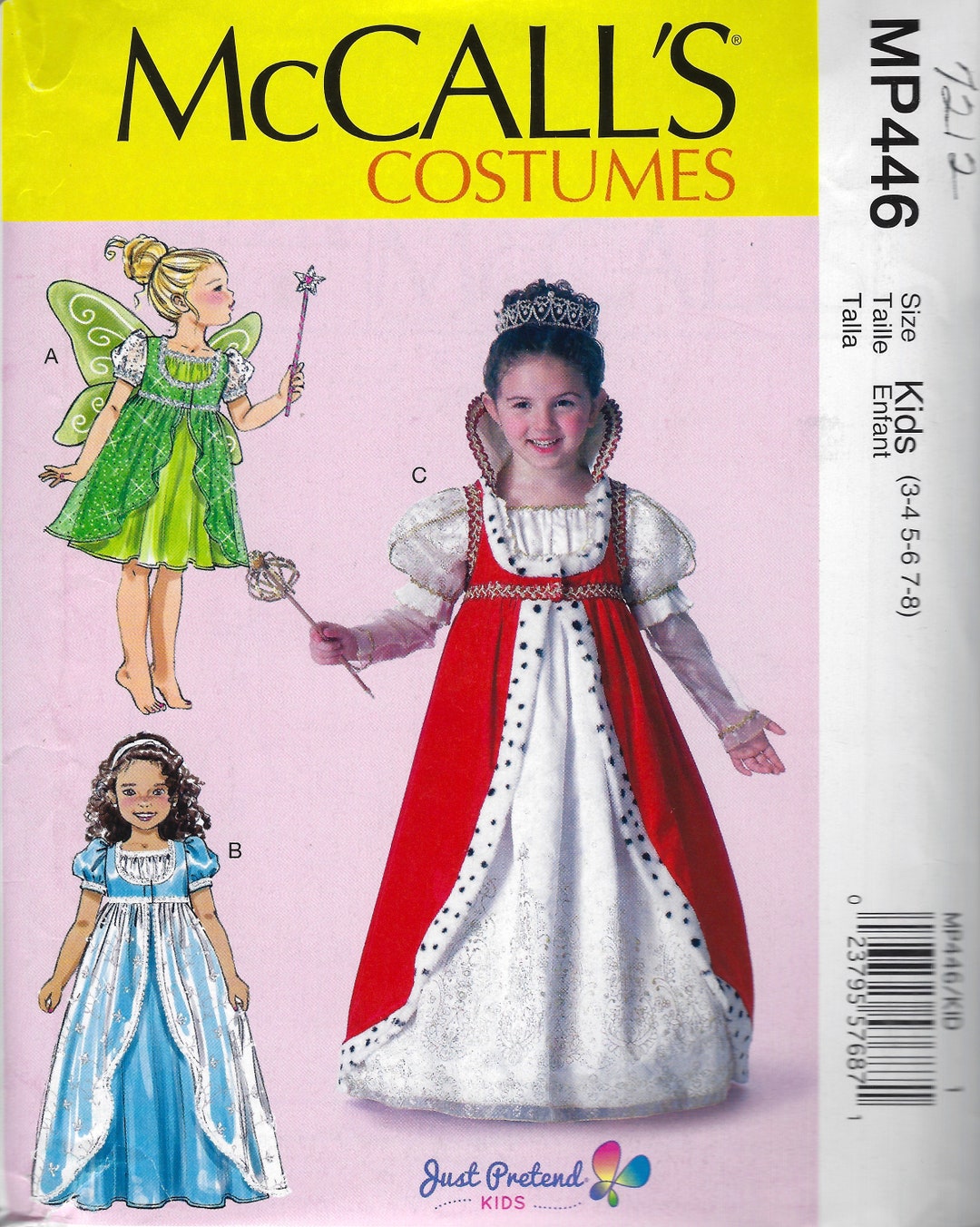 Princess, Queen & Fairy Costumes Mccall's 7212 Uncut Sewing Pattern - Etsy