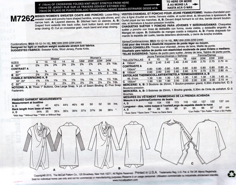 Sweater Coats & Poncho by Khaliah Ali Mccall's 7262 - Etsy