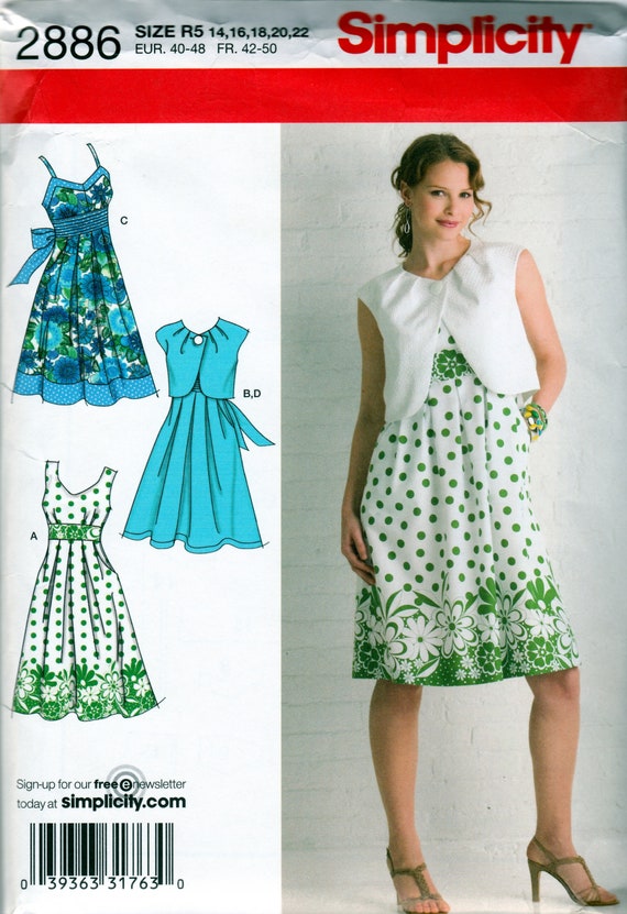 Summer Dress & Bolero simplicity 2886 Uncut Pattern | Etsy