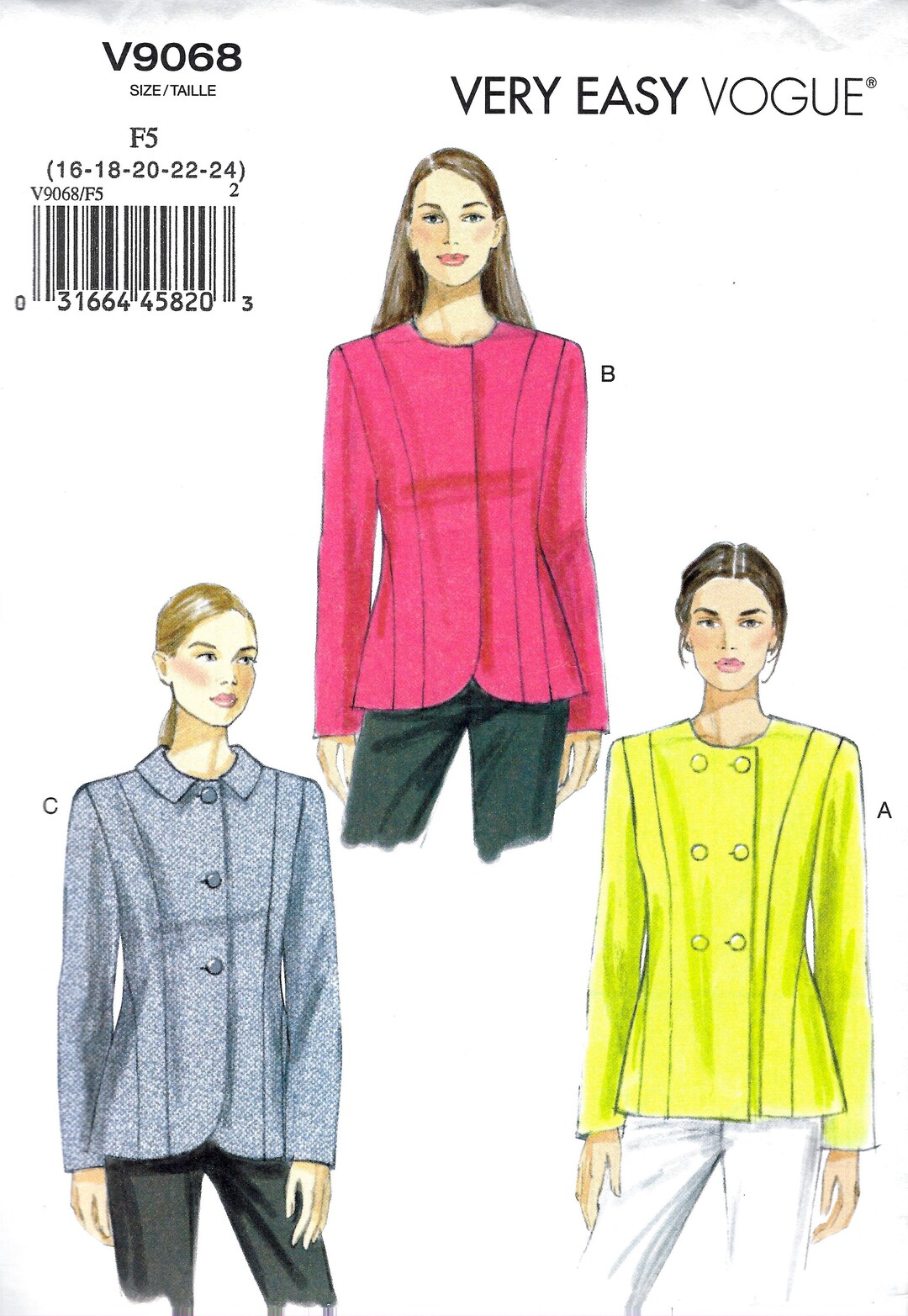 Vogue 9068 Jackets Sewing Pattern - Etsy