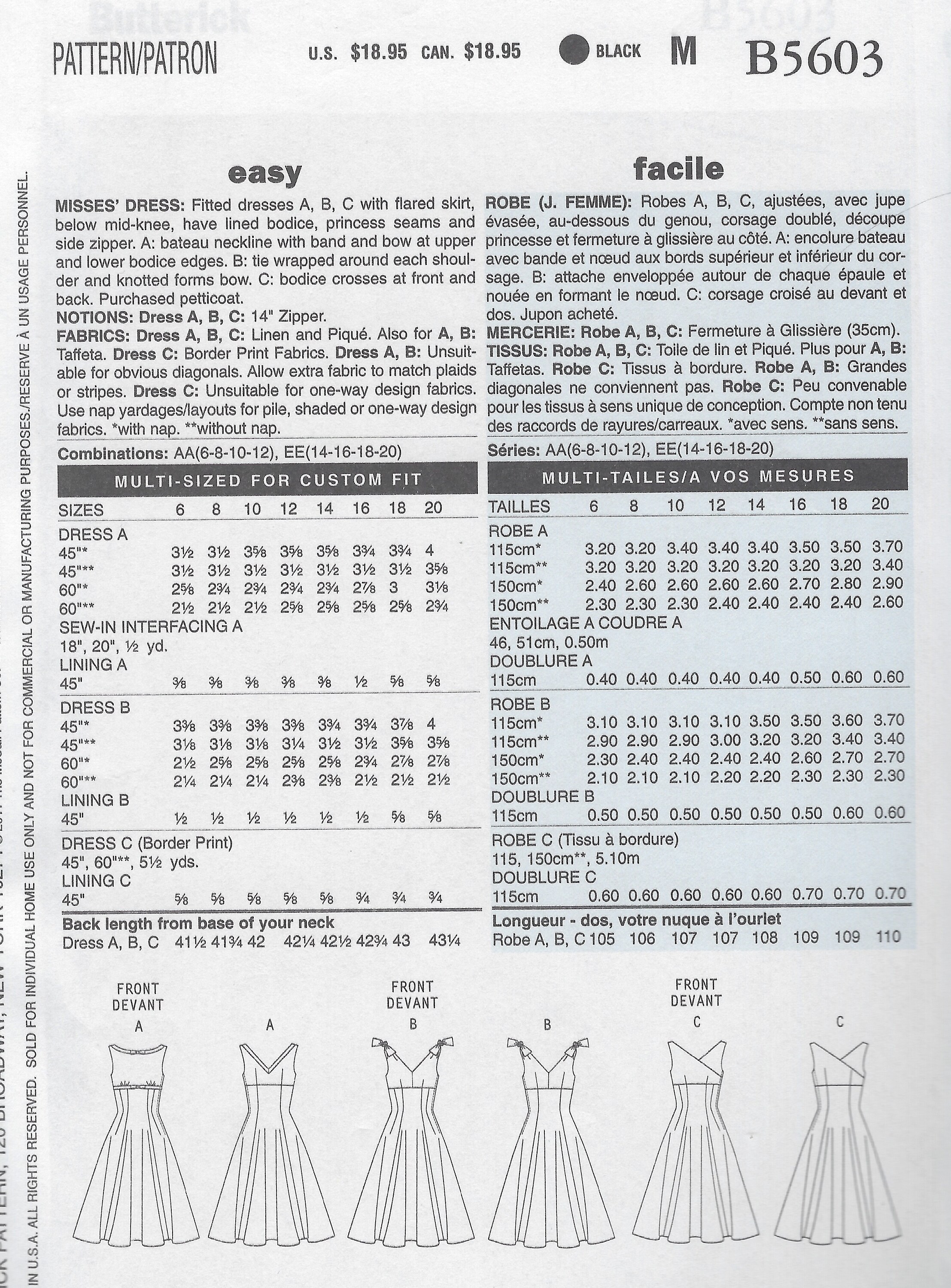 Retro 1956 Dress Reprint Butterick 5603 Uncut Pattern - Etsy