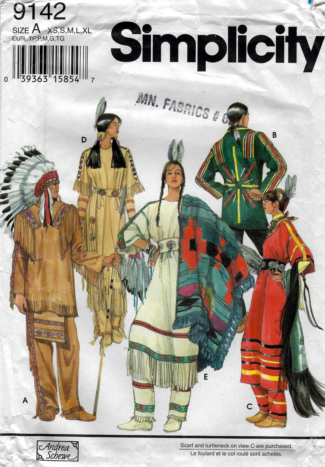 Native American Costumes by Andrea Schewe Simplicity 9142 - Etsy