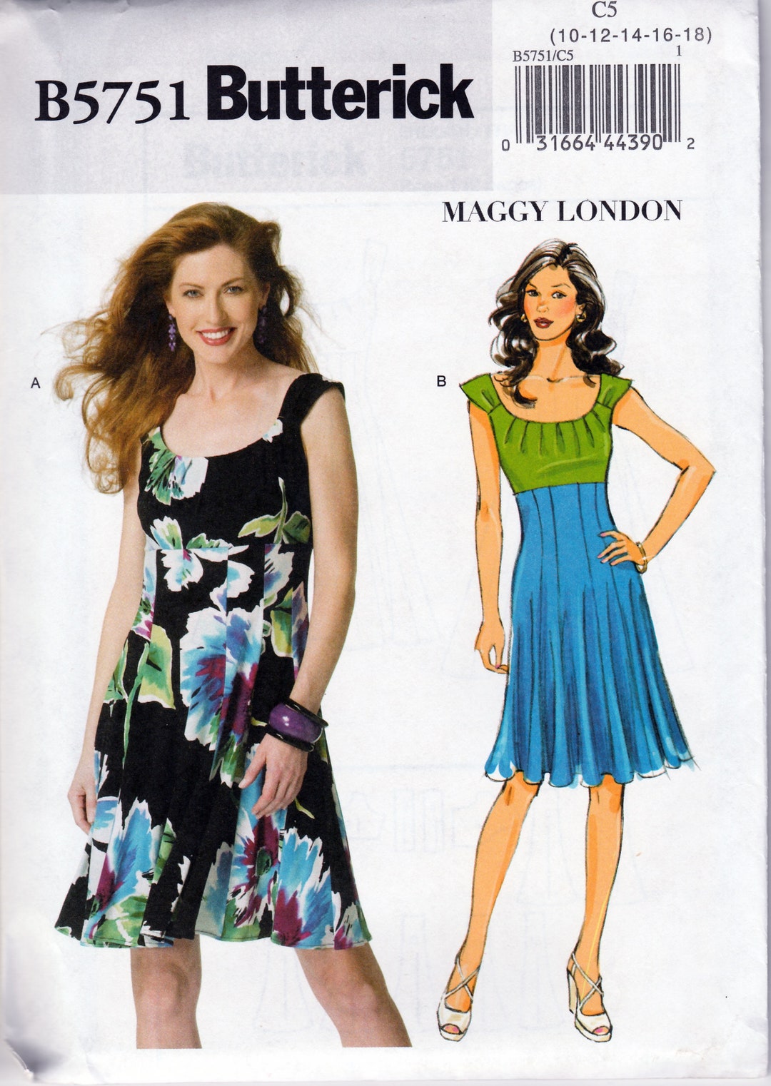 Summer Dress by Maggy London - Butterick 5751- Uncut Sewing Pattern - Etsy