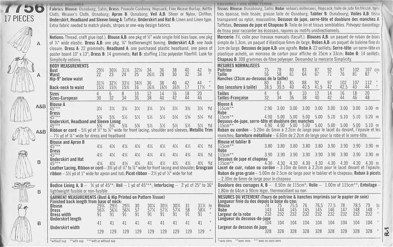 Renaissance Costume by Andrea Schewe - Simplicity 7756- Uncut Sewing ...