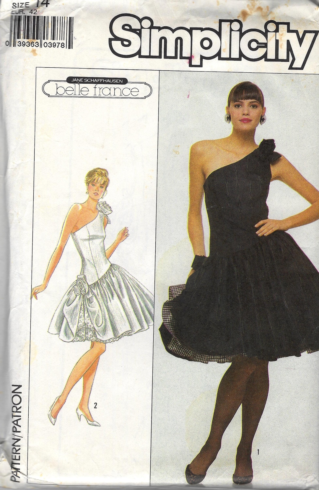 One Shoulder Dress by Belle France - Simplicity 8545 - Uncut Sewing ...