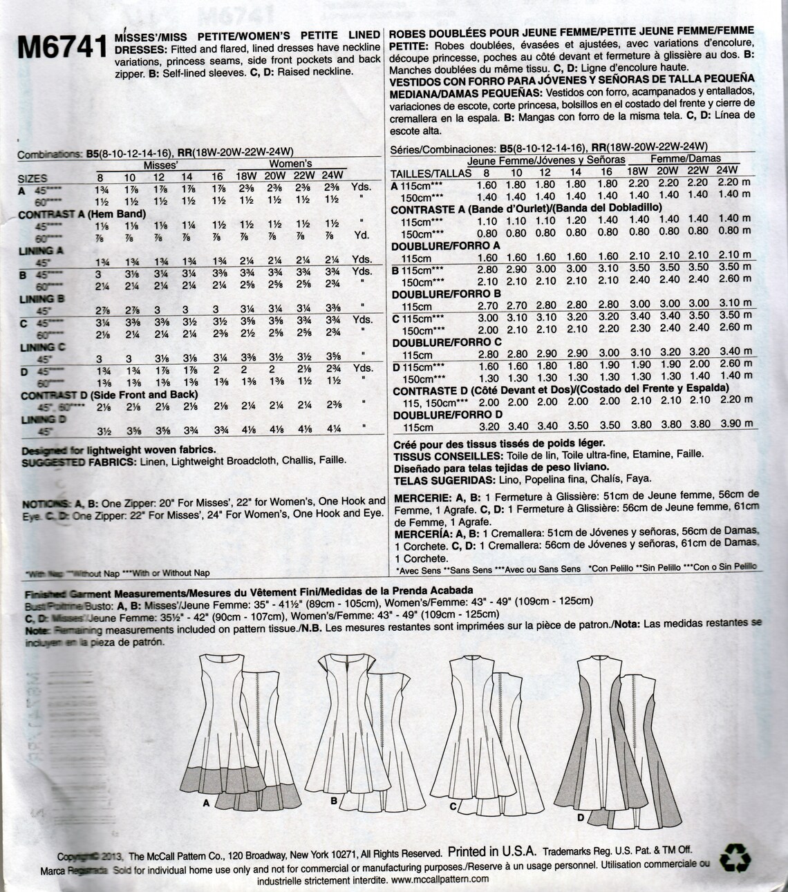 Dress Set Princess Seams - Mccall's 6741 - Uncut Pattern - Etsy
