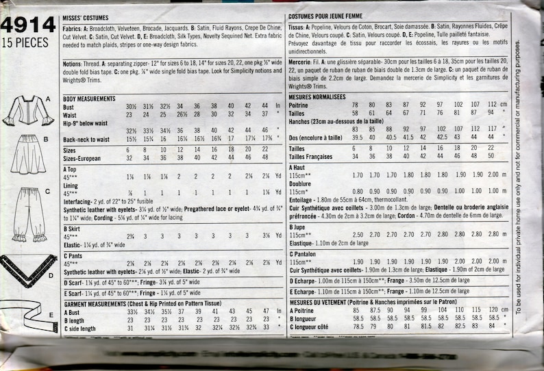 Pirate Costumes Simplicity 4914 Uncut Pattern - Etsy