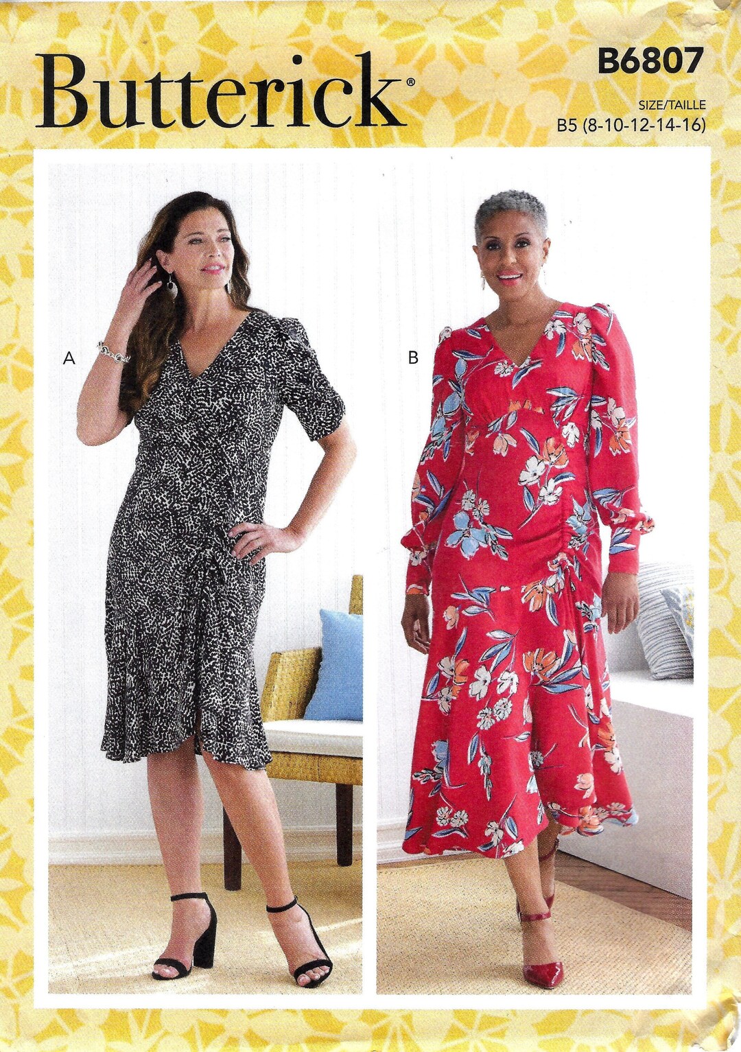 Dresses, Shaped Midriff Butterick 6807 Uncut Sewing Pattern - Etsy