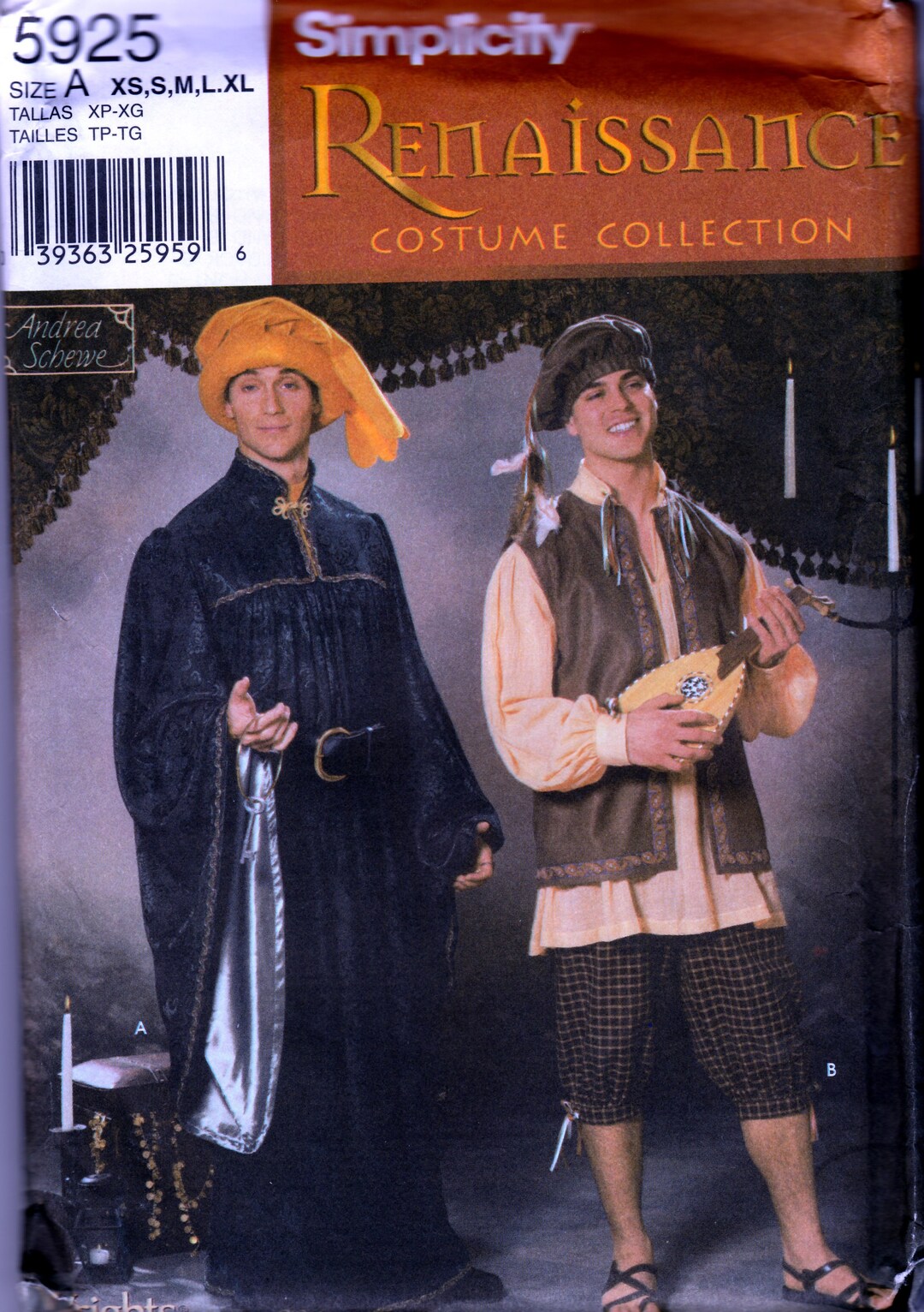 Andrea Schewe Renaissance Costumes Simplicity 5925 Sewing Pattern - Etsy