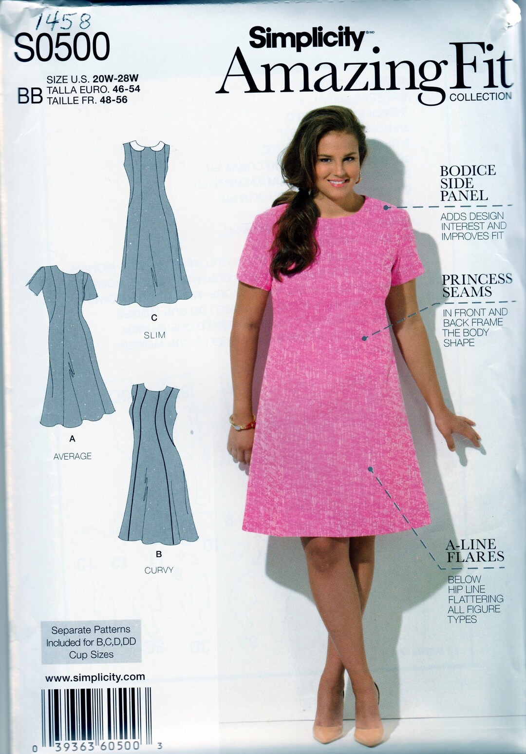 Simplicity 1458 Princess Seam Dresses Sewing Pattern - Etsy