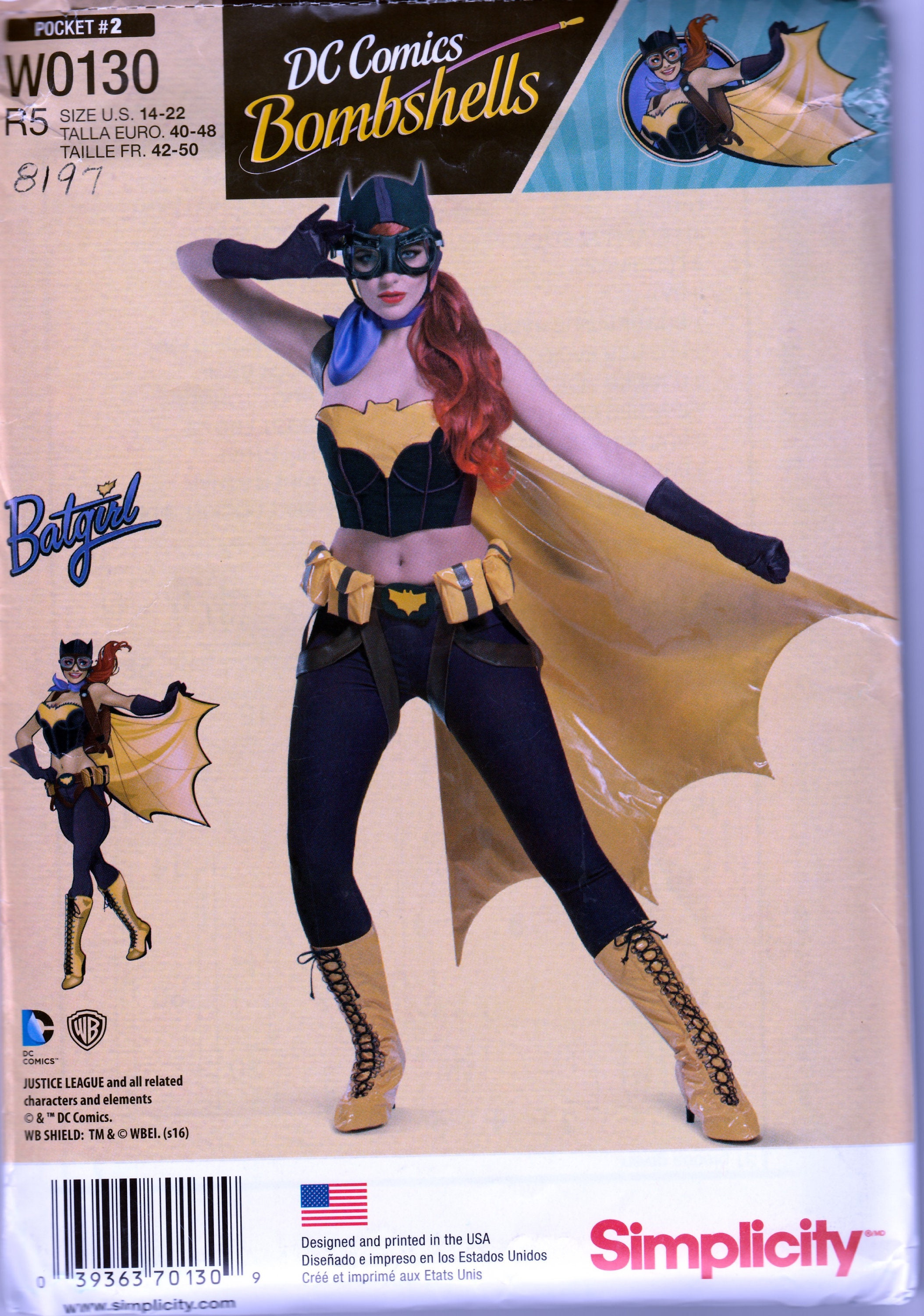 Batgirl Costume Simplicity 8197 Uncut Pattern - Etsy