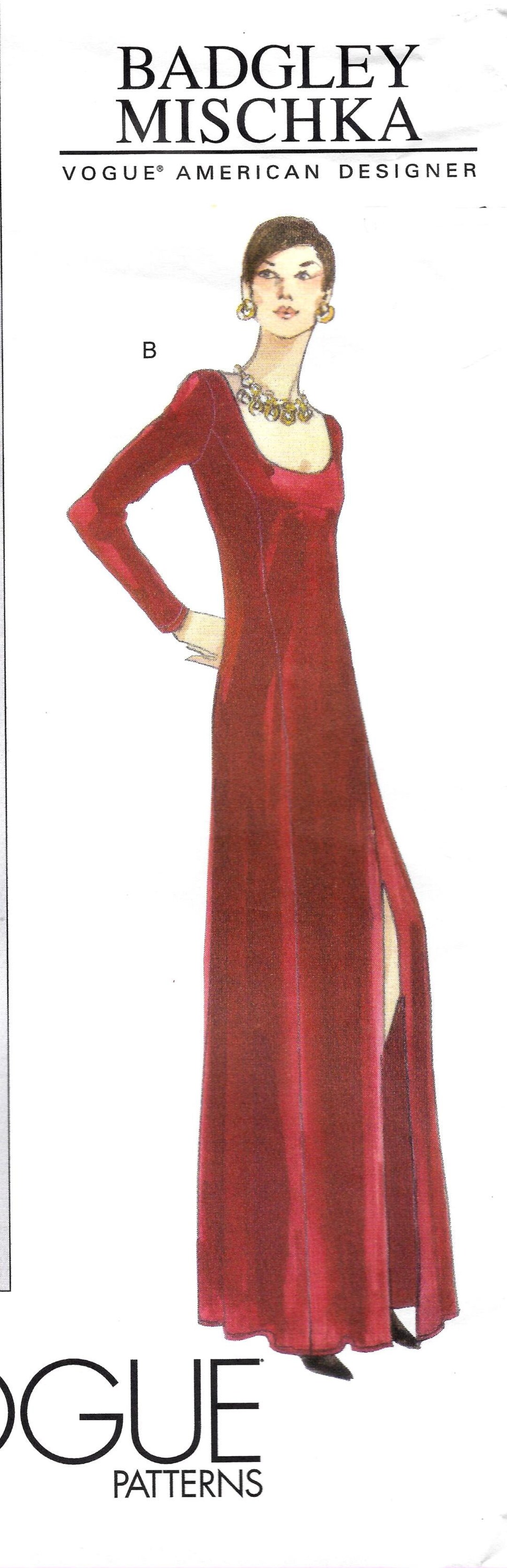 Evening Dress by Badgley Mischka - Vogue 2073 - Uncut Sewing Pattern - Etsy
