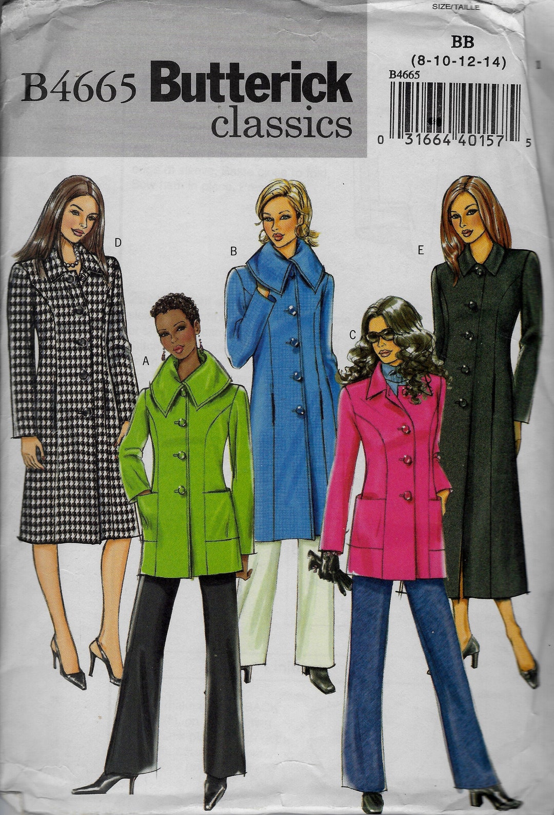 Coats & Jackets - Butterick 4665 - Uncut Pattern - Etsy