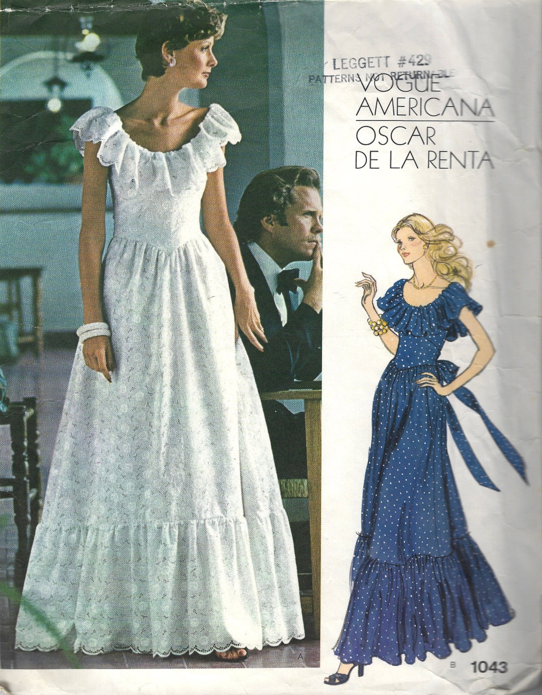 Oscar De La Renta Evening Dress Vogue 1043 Sewing Pattern - Etsy