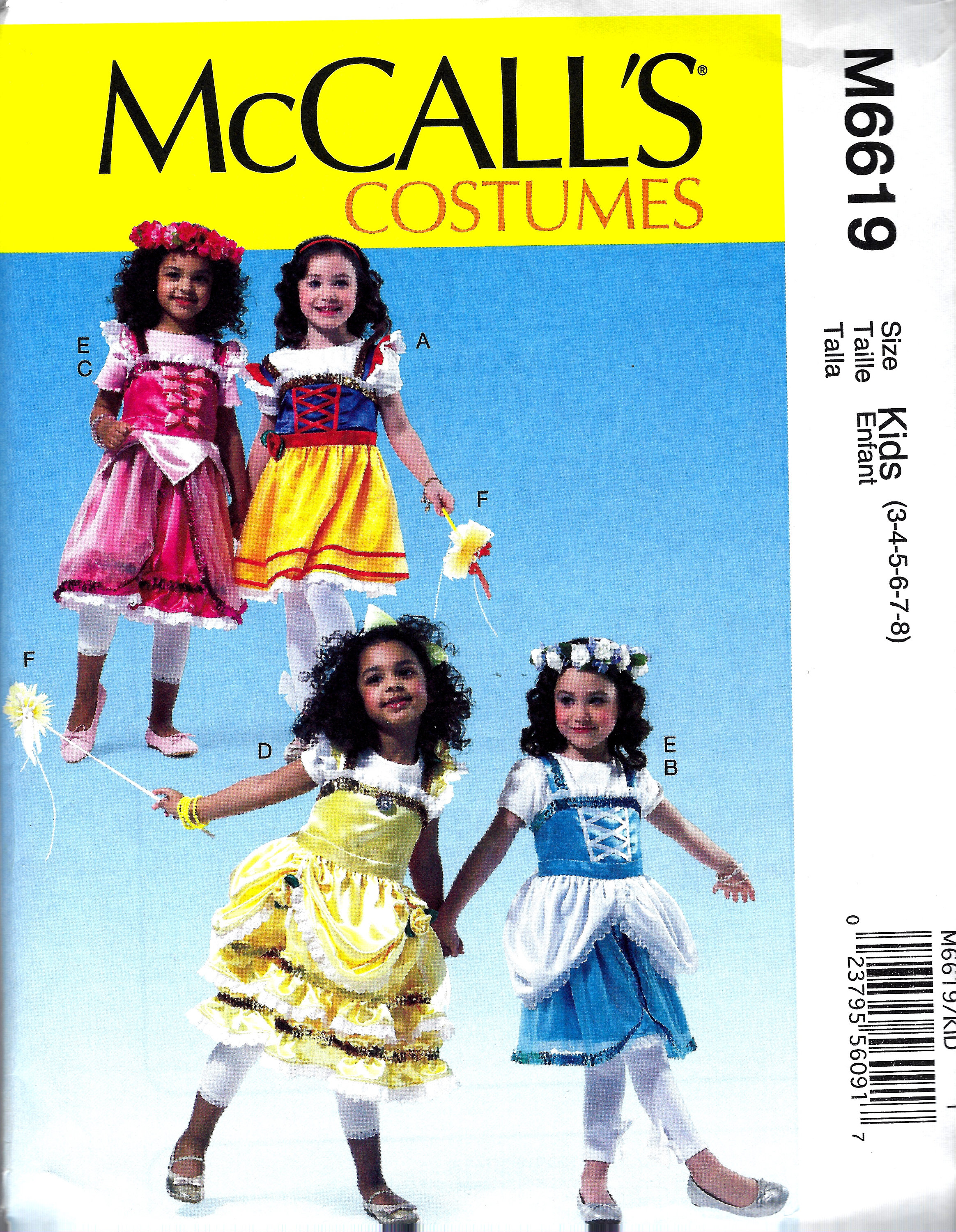 Disney Princess Apron Costumes Mccall's 6619 Uncut Sewing Pattern - Etsy