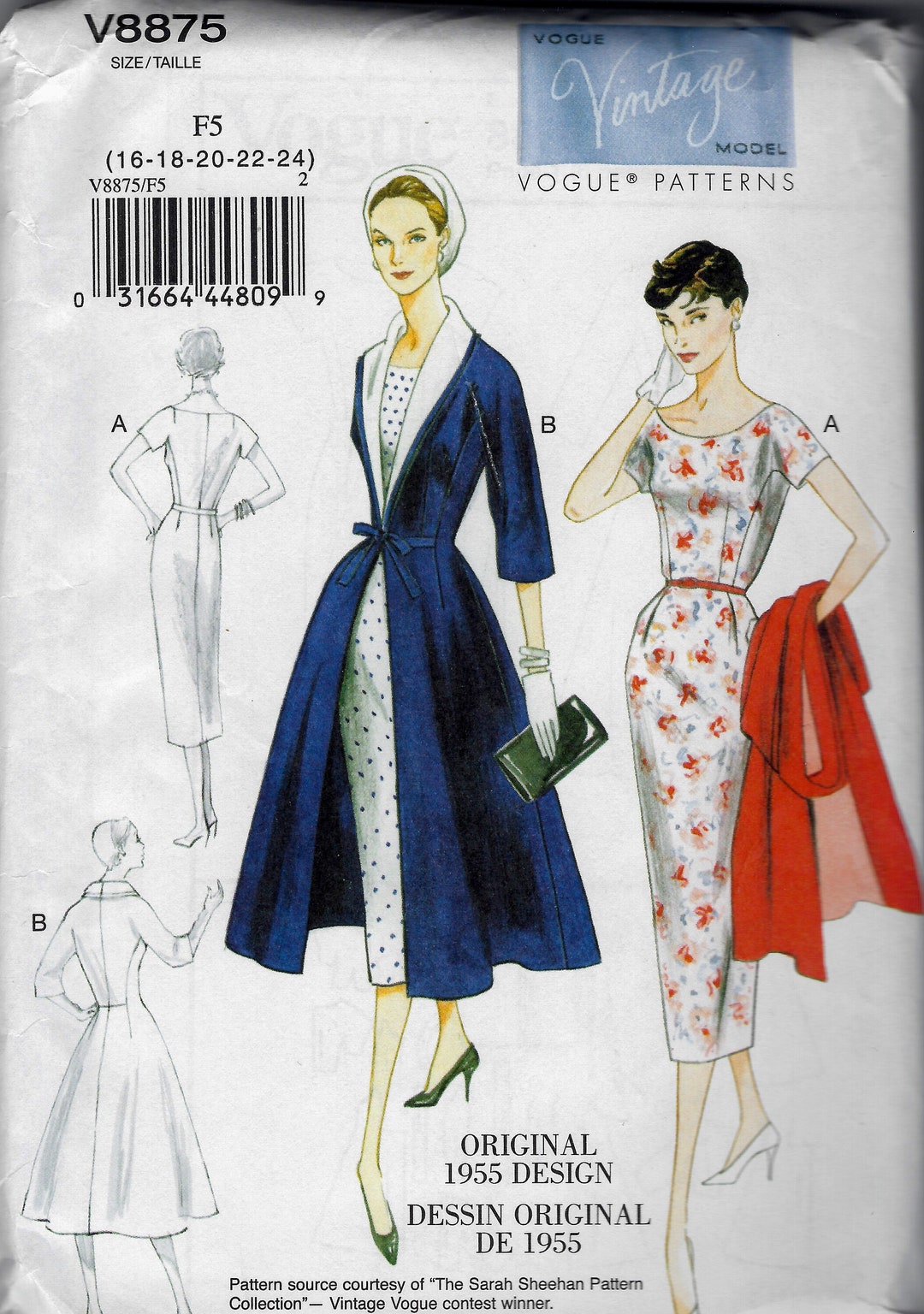 Vogue 8875 Retro 1955 Dress & Coat Sewing Pattern - Etsy