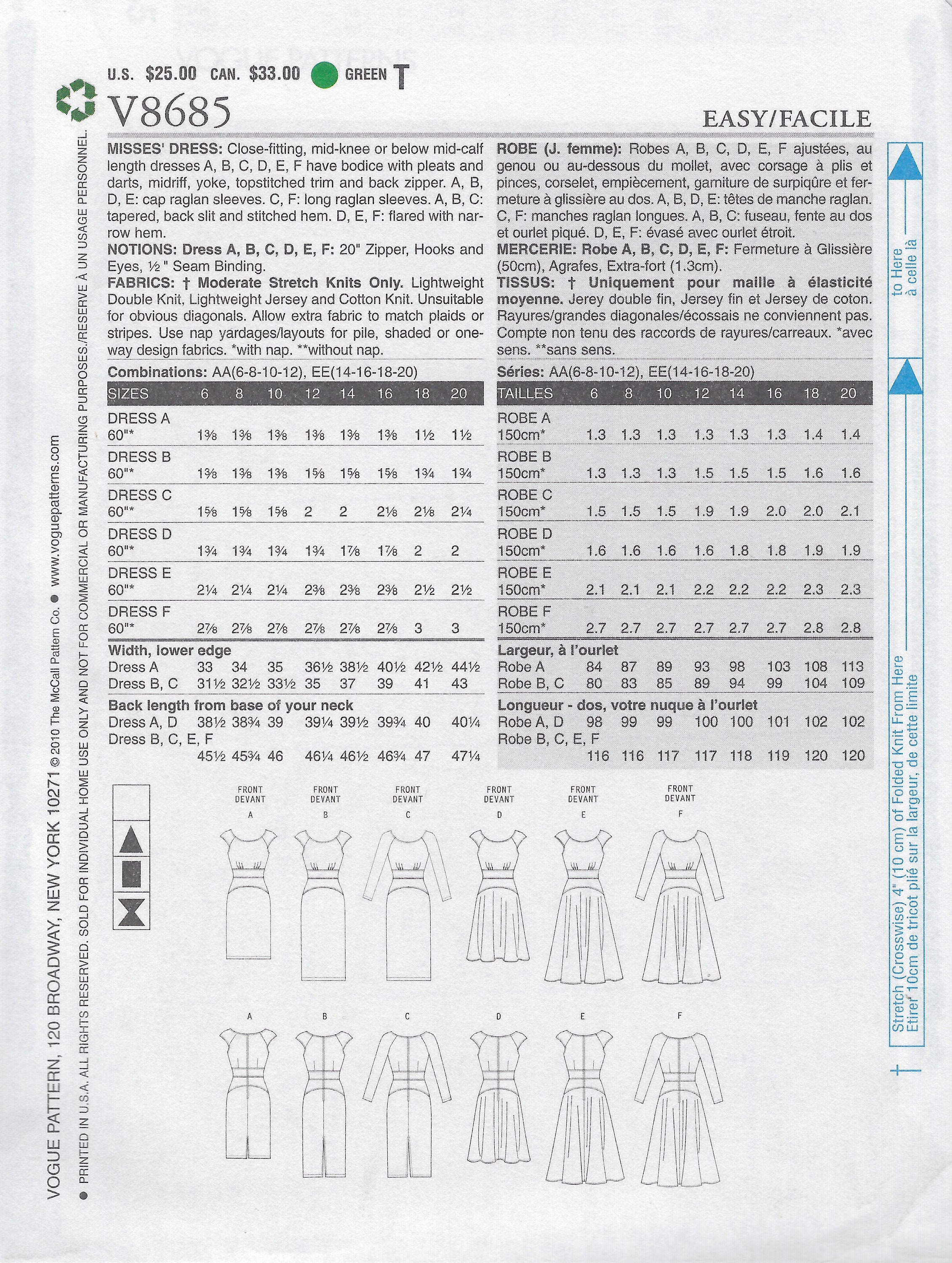 Dresses With Midriff - Vogue 8685 - Uncut Pattern - Etsy