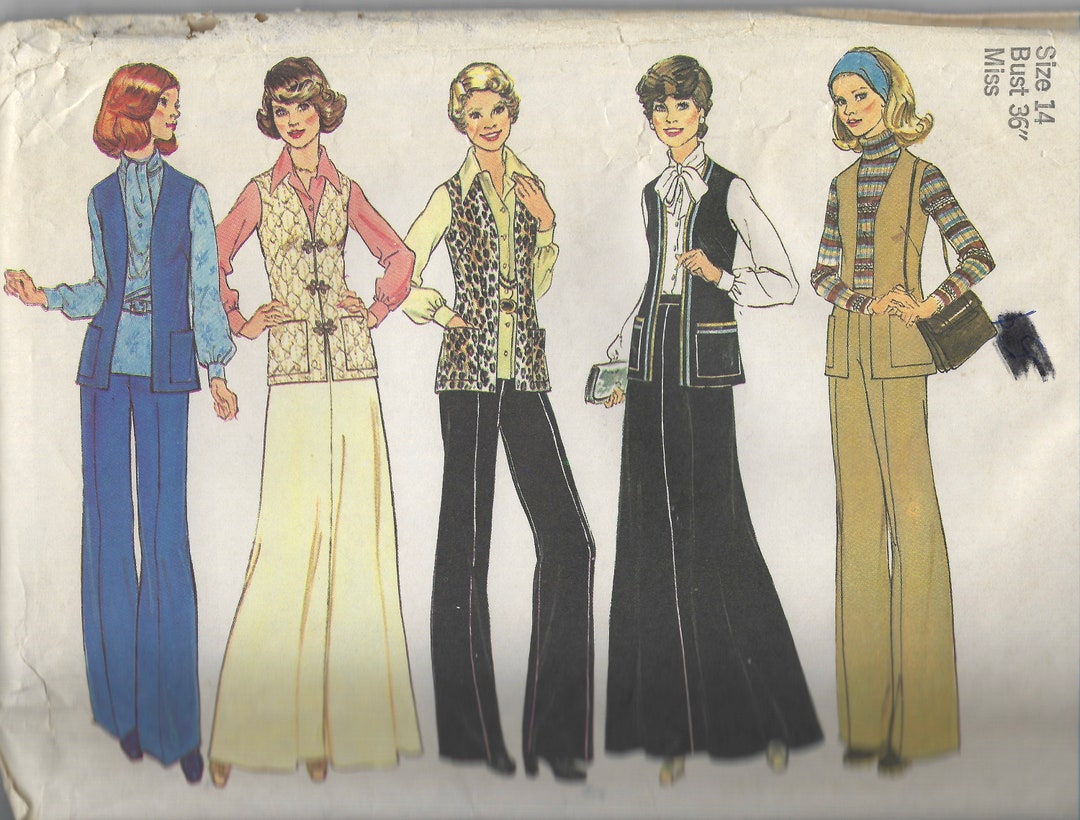Simplicity 7226 Bell Bottom Pants, Skirt & Top Sewing Pattern - Etsy