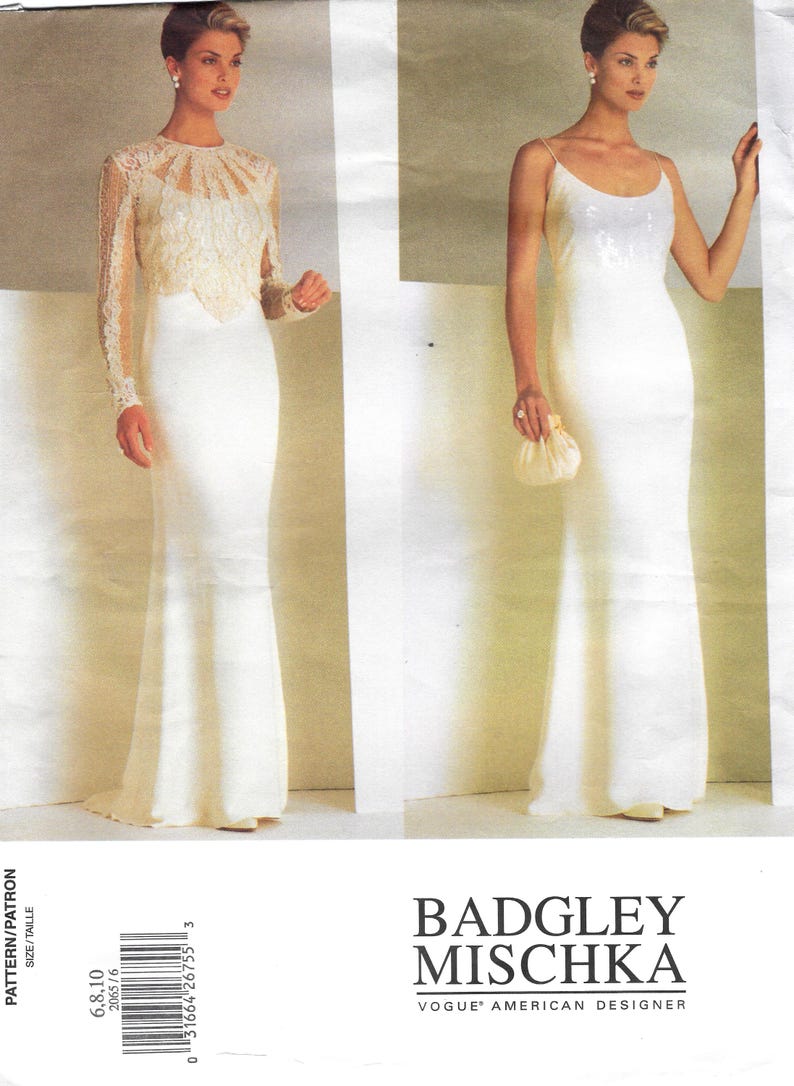 Badgley Mischka Evening Gown Vogue 2065 Sewing Pattern - Etsy Canada