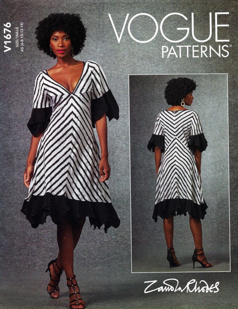 Vogue 1676 Dress Sewing Pattern by Zandra Rhodes - Etsy