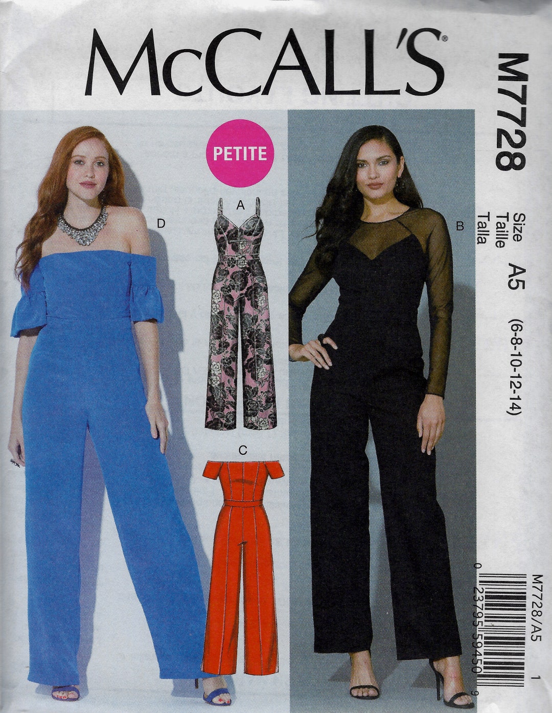 Mccall's 7728 Jumpsuits Sewing Pattern - Etsy
