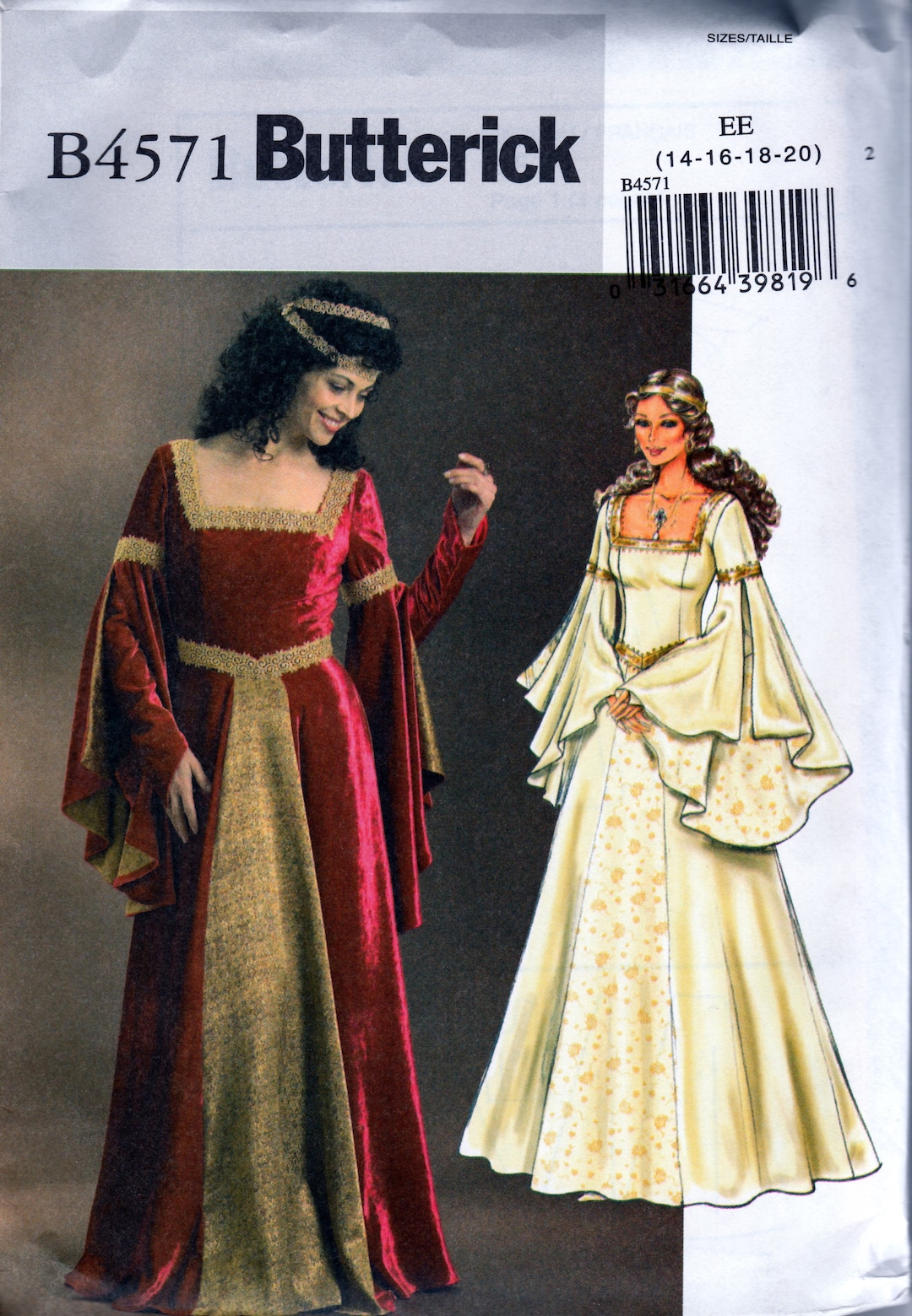 Butterick 4571 Renaissance or Princess Costume Sewing Pattern - Etsy