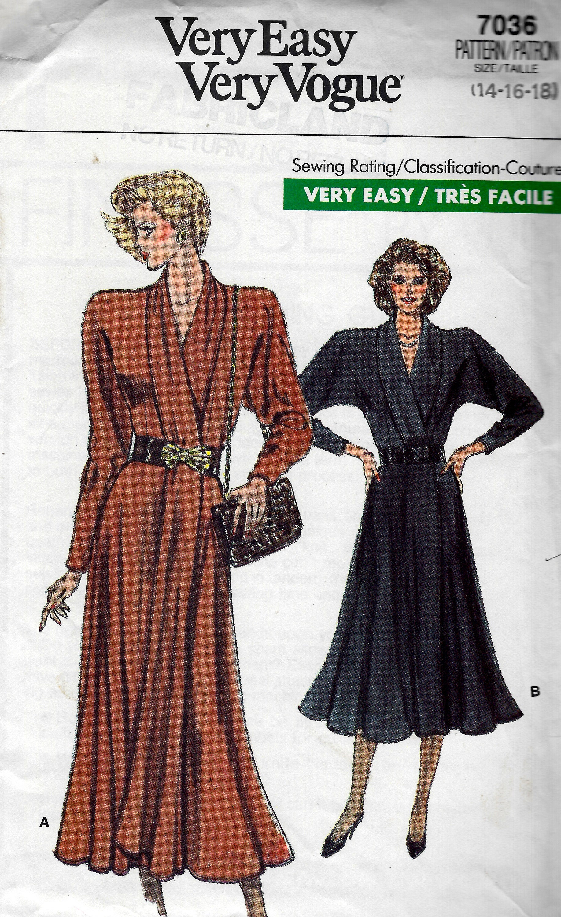 Wrap Dress Vogue 7036 Uncut Pattern - Etsy