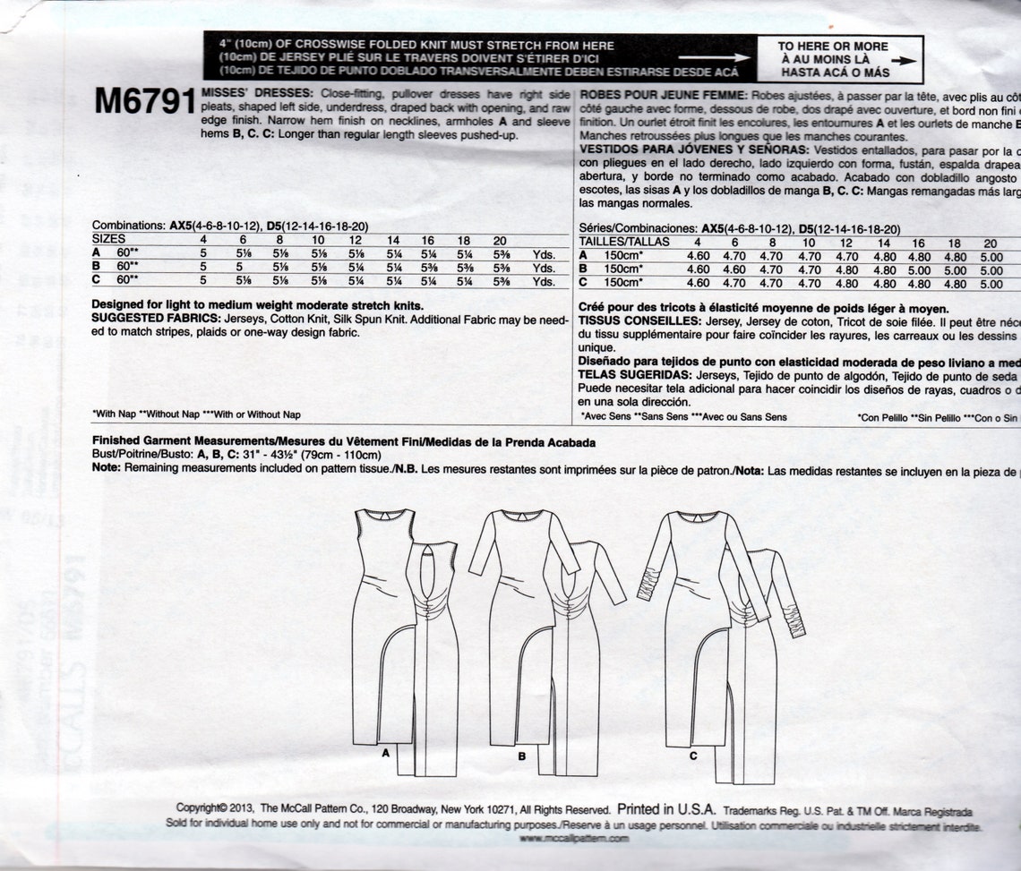 Dress Set by Melissa Watson Mccall's 6791 Uncut Pattern - Etsy
