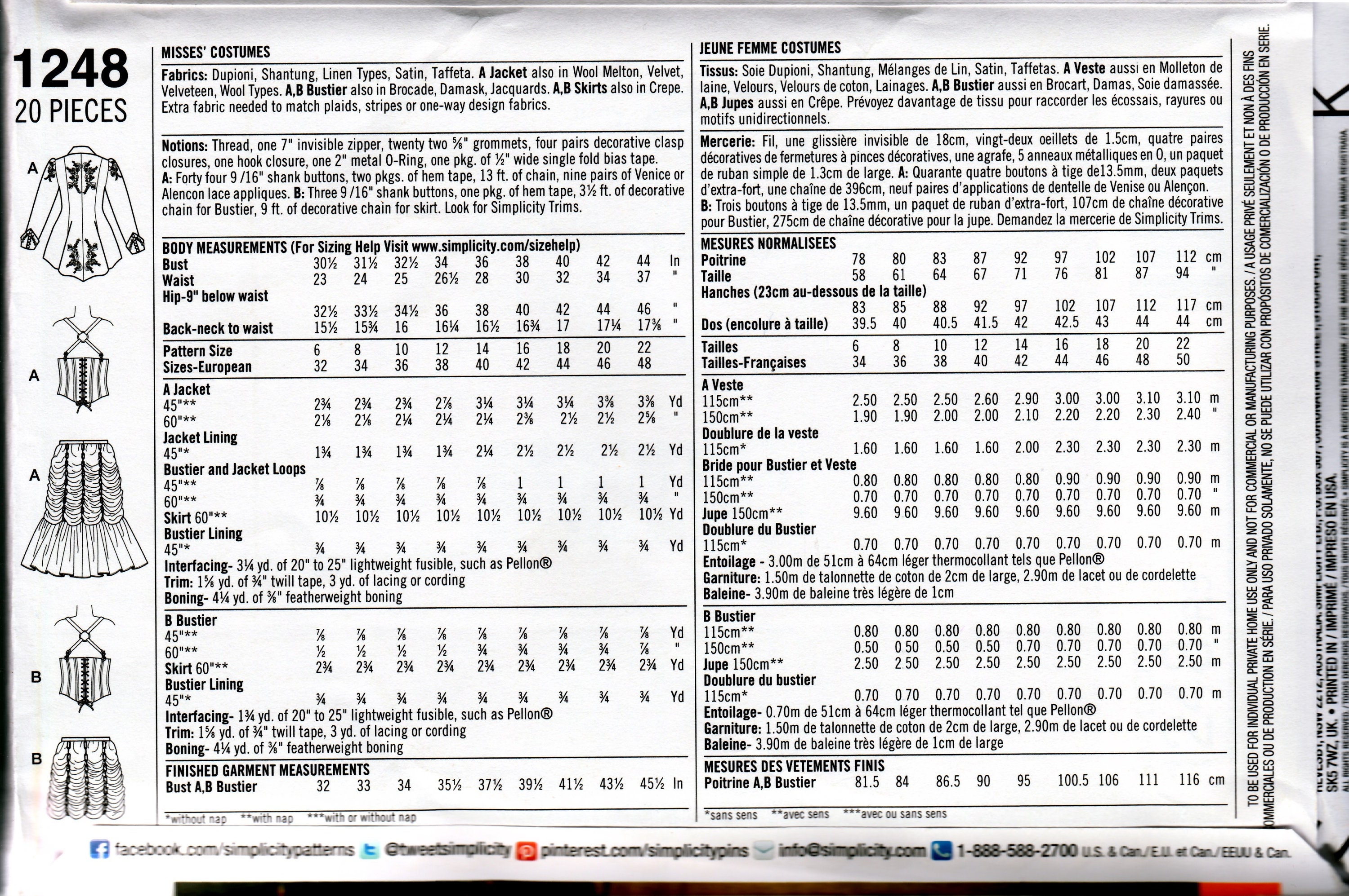 Steampunk Costumes by Theresa Laquey - Simplicity 1248 - Uncut Pattern ...