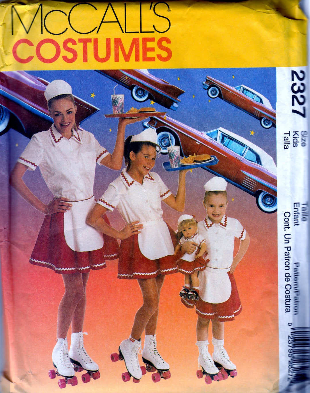 Mccall's 2327 Car Hop Skating Waitress Costume Sewing Pattern - Etsy
