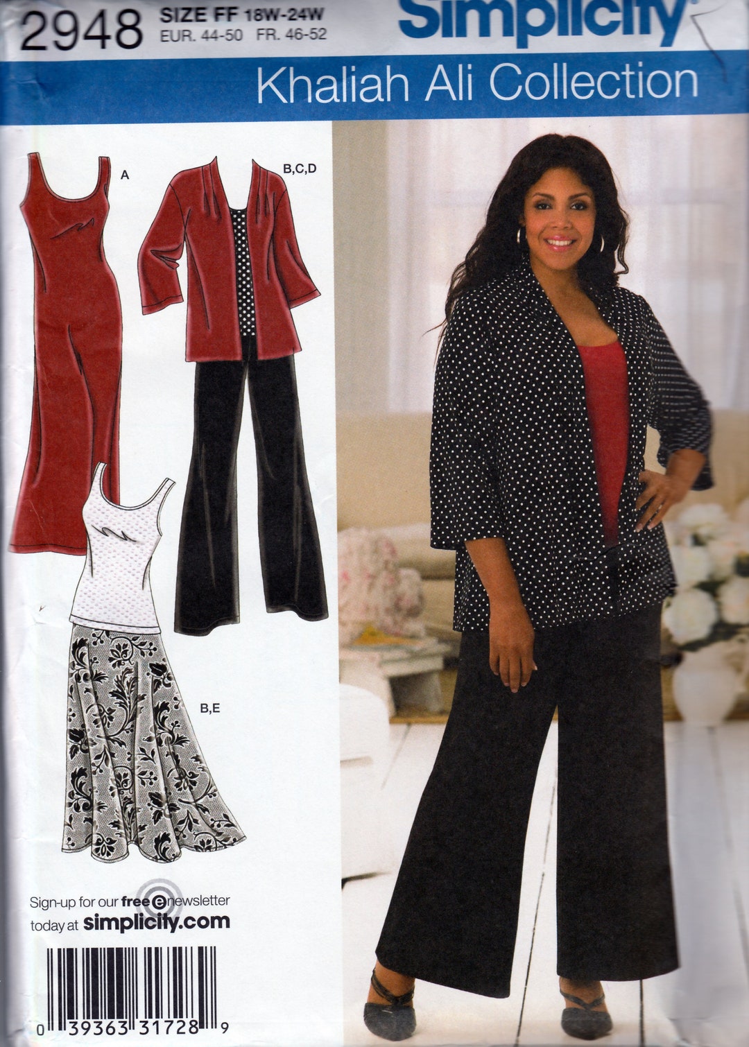 Khaliah Ali Wardrobe Pattern Simplicity 2948 Sewing Pattern - Etsy