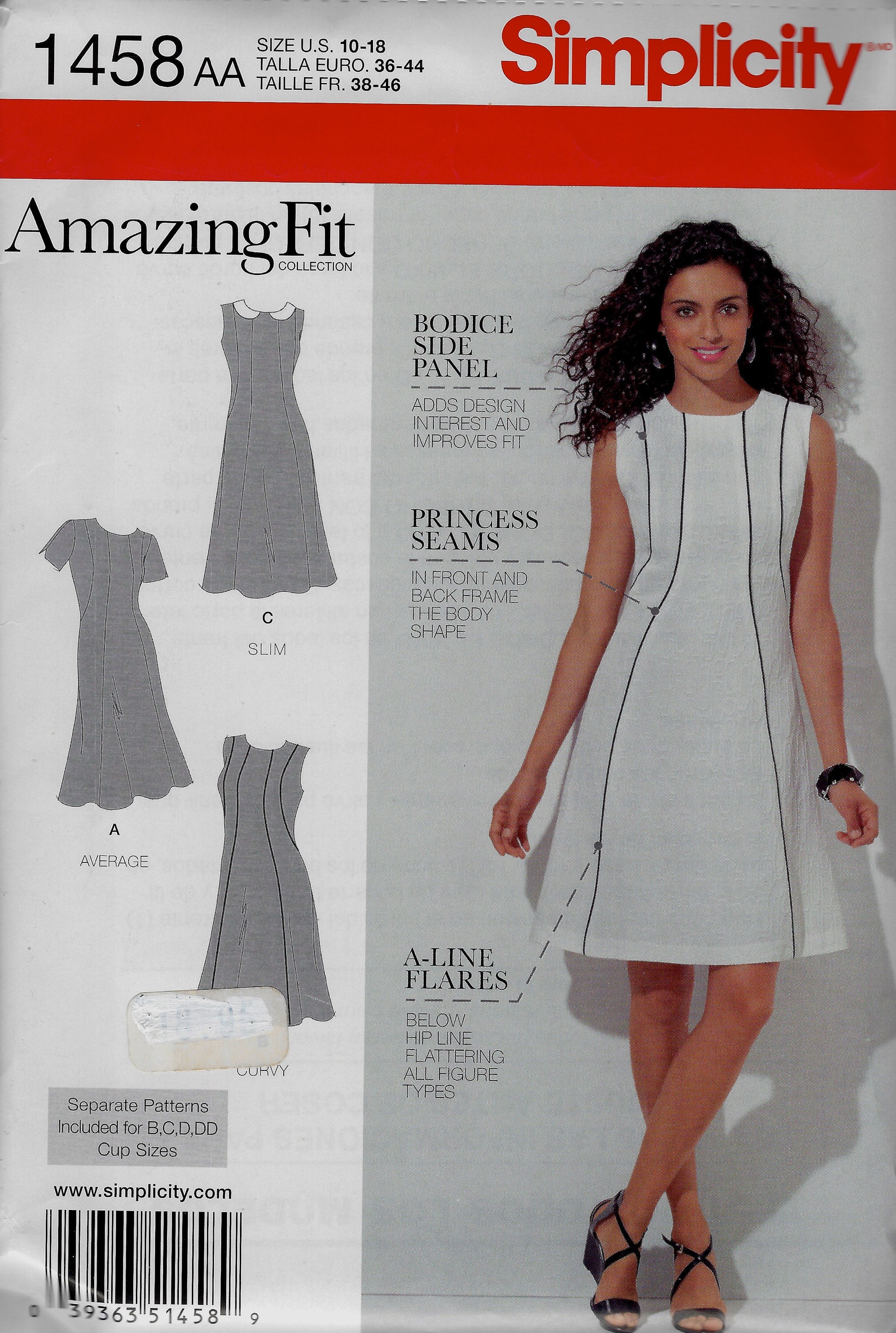 Simplicity 1458 Princess Seam Dresses Sewing Pattern - Etsy