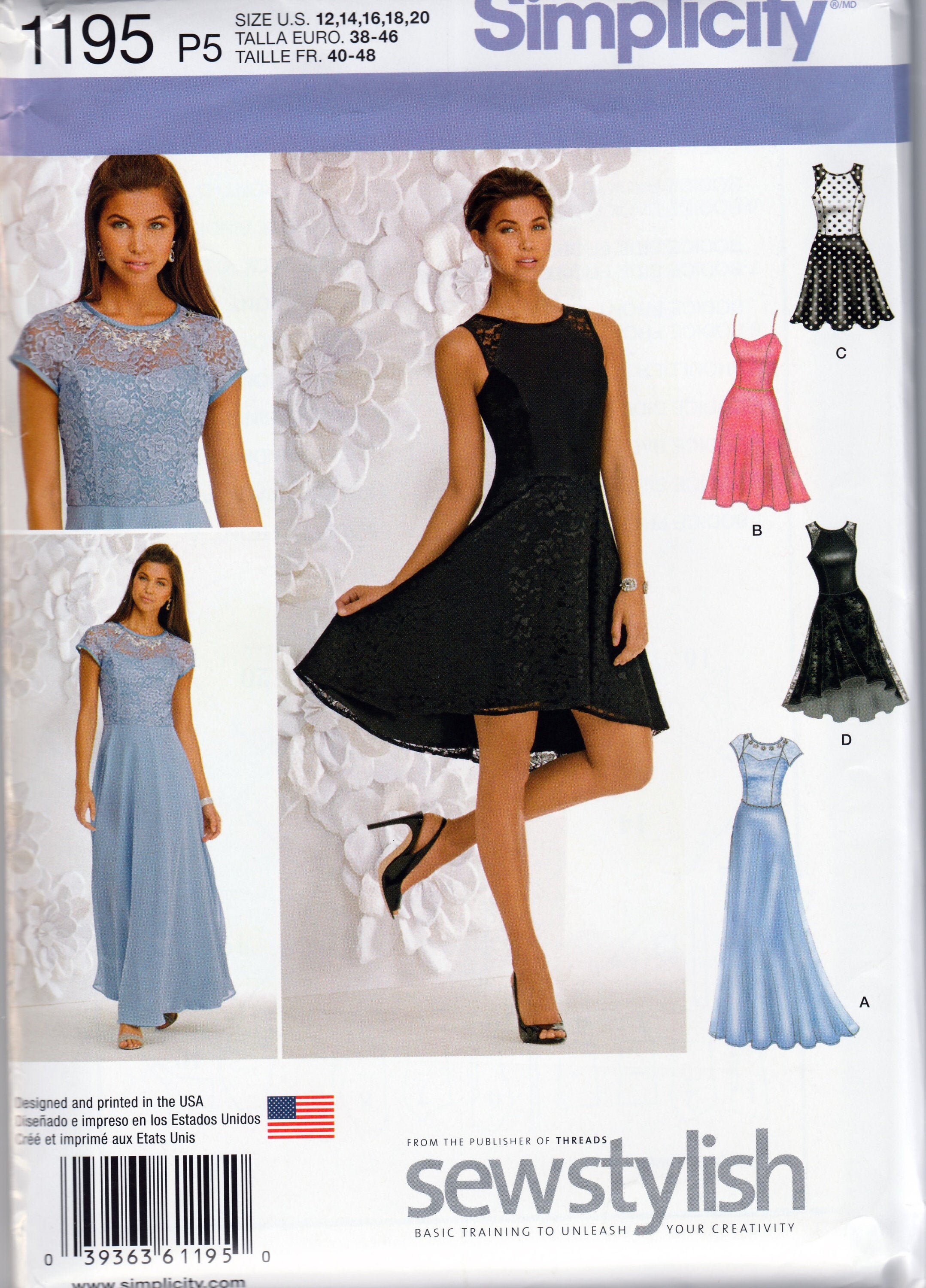 Lace Bodice Dresses - Simplicity 1195 - Uncut Pattern - Etsy